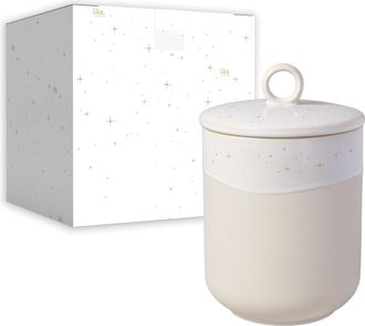 Villeroy & Boch like. by Villeroy & Boch - Winter Glow Längliche Dose Rund Beige, Mikrowellensicher, Winterliche Gebäckdose, Vorratsdose Weihnachten, Süßigkeiten Aufb