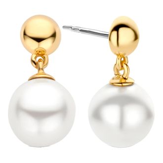 Ti Sento Ohrringe - 925er Sterlingsilber The Elegant Pearl Pendant - Gr. unisize - in Gelbgold - f&uuml;r Damen