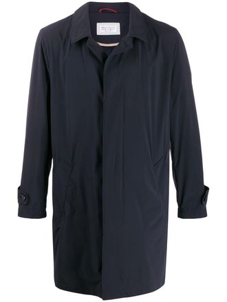 Brunello Cucinelli manteau mi-long droit classique - Bleu