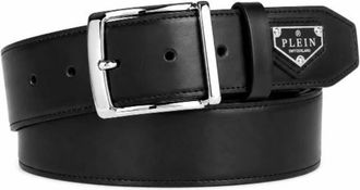 Philipp Plein Homme, Accessoires, Noir, Taille: 90 CM Ceinture Triangle en Cuir