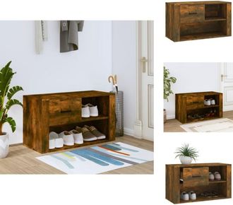 vidaXL Vidaxl - Schuhschrank Räuchereiche 80x35x45 cm Holzwerkstoff - Schuhschrank - Holzwerkstoff Möbel - Garderobe - Flurmöbel - Schrank
