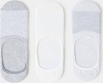 Mango Pack 3 paires de chaussettes invisibles gris chin&eacute; clair - Homme - 40-42 - MANGO MAN