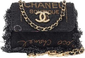 Chanel Mini sac en denim Pre-owned - Femme - Pre-owned - Noir - Taille: ONE Size
