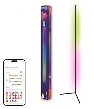 Osram Matter over Wifi Floor Corner LED Stehleuchte 2000mm, 20W, RGBW, 2700-6500K, WiFi, Fernbedienung, Schwarz, Ambientlicht