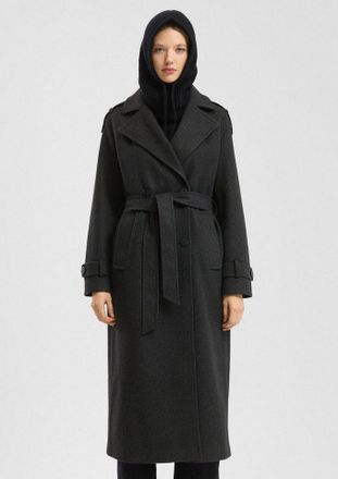 QS by s.Oliver Trenchcoat Outdoor-Mantel Trenchcoat mit G&uuml;rtel in Wolloptik