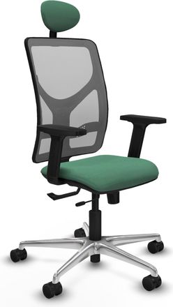 Piqueras y Crespo Stuhl aus Netzstoff mit 2D-Armlehnen, h&ouml;henverstellbarer Lendenwirbelst&uuml;tze und festem Kopfteil, ausgestattet mit Syncro/Traslack und Schneideschaum, 