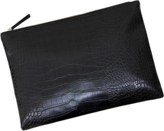 FOMIYES Paquet Pochette pour Femme en PU Noir &agrave; Imprim&eacute; Alligator Paquet Enveloppe Compact Fermeture &Eacute;clair S&eacute;curis&eacute;e pour F&ecirc;tes et Shopping Multifonction