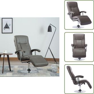 vidaXL TV-Sessel Grau Kunstleder - Fernsehsessel - Relaxsessel - Ledersessel - Bequemstuhl - Wohnzimmersessel
