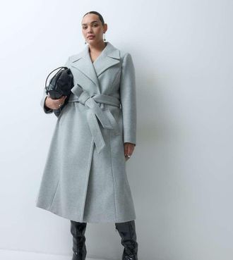 Forever New manteau structur&eacute; ceintur&eacute; effet laine gris