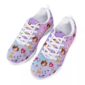 Showudesigns Rosa Krankenschwester Schuhe Leichte Sportschuhe Damen Fitness Sneakers S&uuml;&szlig;e Tennisschuhe Wanderschuhe Leichtathletikschuhe f&uuml;r Gym Outdoor Walking EU