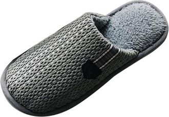 Generic Pantoufles en coton non chaud pour homme, printemps, automne et hiver, gris, 40 2/3 EU