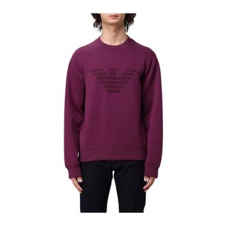 Emporio Armani Sweatshirt mit Adler-Stickerei - - Sweatshirts & Hoodies - Herren - Lila - L