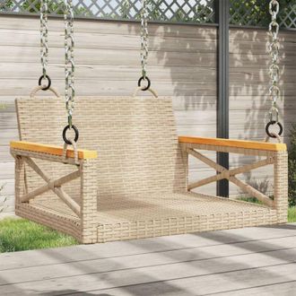 vidaXL vidaXL Balancelle beige 63x62x40 cm r&eacute;sine tress&eacute;e