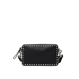 Valentino Garavani Homme, Sacs, Noir, Taille: ONE Size Sac Bandoulière en Cuir Clouté