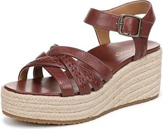 Vionic Sandales compens&eacute;es Dana pour femme avec soutien de la vo&ucirc;te plantaire, Cuir martel&eacute;, 36.5 EU