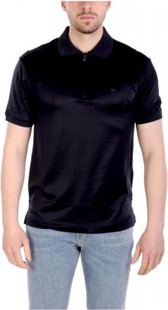 Emporio Armani Homme, Tops, Bleu, Taille: L Polo Halfzip Logo