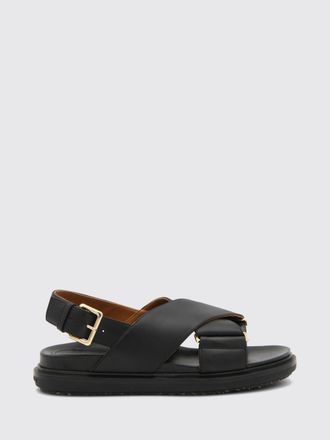 Marni Sandales slingback en cuir de veau lisse avec bout ouvert et talon bas