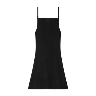 Courr&egrave;ges Geripptes Viskosekleid - - Dresses - Damen - Schwarzk - M