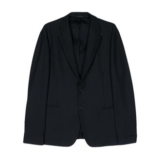 Giorgio Armani Blaue Piqu&eacute; Weave Jacke - - Jackets - Herren - Blau - 2XL