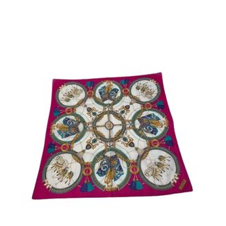 Celine Pre-owned Vintage Baroque Equestrian Print Scarf - Femme - Pre-owned - Rose - Taille: ONE Size