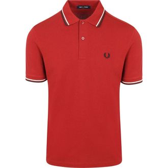Fred Perry Polo Twin Tipped M3600 Rouge 74A