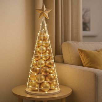 Mendler Deko-Baum HWC-O91, Weihnachtsbaum Schmuckbaum Weihnachtsdeko Christbaum zum Beschm&uuml;cken, Metall 90cm - wei&szlig;