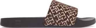 Tommy Hilfiger Pantoletten Tommy Hilfiger Th Monogram Pool Slide FW0FW09611 Braun