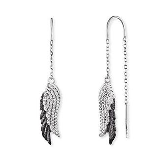 Engelsrufer aux femmes Argent sterling Oxyde de Zirconium Boucles doreilles - ERE-WINGDUO-ZI-BIB