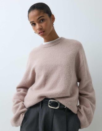 Arket pull ample en alpaga et laine rose