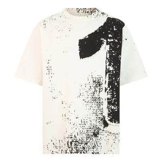 Maison Margiela 10 Print Baumwoll-T-Shirt - - Tops - Herren - Wei&szlig; - M