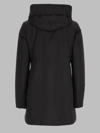 Fay Womens Hooded Parka Coat Black Polyester Trench & Raincoats