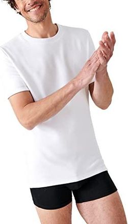 Damart T-Shirt Thermolactyl, Molleton Gratt&eacute;, Homme, Blanc, Taille XS, Manches Courtes