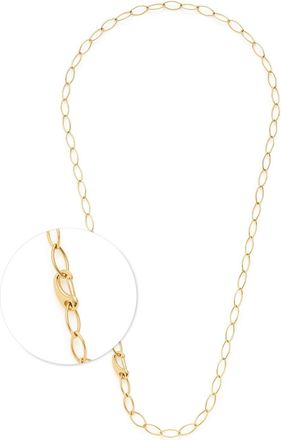 Leonardo Halskette Tory - lange Glieder-Kette aus goldfarbenem Edelstahl - luftige, große Kettenglieder in weicher Rautenform - 80 cm Länge - Schmuck Geschenk 