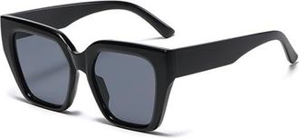 Generic Lunettes De Soleil Carr&eacute;es &Agrave; Monture Large, Tendance For Les Vacances, For Hommes Et Femmes, Id&eacute;ales For Les Photos De Soir&eacute;e.(Black)