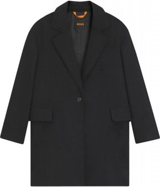 HUGO BOSS Femme, Manteaux, Noir, Taille: 40 FR Single-Breasted Coat