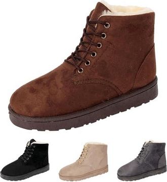 Generic Bottines dhiver doubl&eacute;es en fausse fourrure pour femme - Bottes dhiver en coton &eacute;pais et chaud &agrave; lacets - Bottes de neige confortables pour lext&eacute;rieur