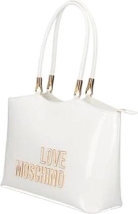Love Moschino Femme, Sacs, Blanc, Taille: ONE Size Logo-detail Tote Bag