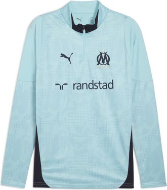 Puma Haut dentra&icirc;nement &agrave; col zipp&eacute; Olympique de Marseille Homme, Accessoires, Bleu, XXL
