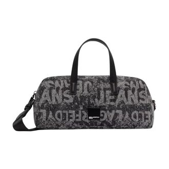 Karl Lagerfeld Denim Graphic Print Bowling Bag - - Bags - Damen - Schwarzk - ONE SIZE