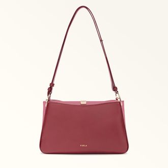Furla Agata Umh&auml;ngetasche M Rubino Rot Varenne-kalbsleder Mit Colourblock Damen