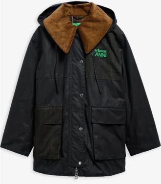 Ganni Femme, Manteaux, Bleu, Taille: 40 FR Montgomery Waxed Duffle Coat