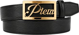 Philipp Plein Homme, Accessoires, Noir, Taille: 105 CM Ceinture en cuir Saffiano