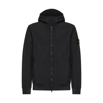 Stone Island Leichte Soft Shell-R Kapuzenjacke - - Jackets - Herren - Schwarzk - S