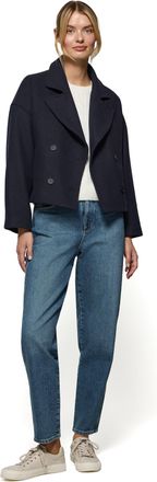 Polo Club Kurzmantel Lona marineblau mit &uuml;berkreuzter Kn&ouml;pfung und Polo Club Details