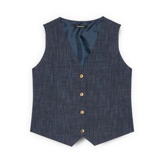 Fiorella Rubino Weste aus Milano-Strick mit Kn&ouml;pfen - - Suits - Damen - Blau - M
