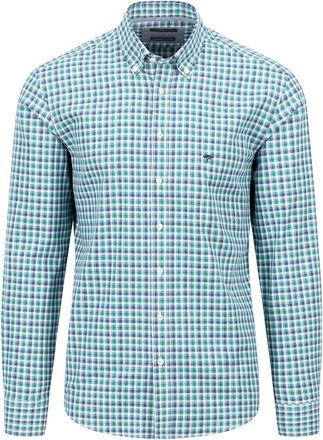 Fynch-Hatton Kariertes Hemd mit Button-Down-Kragen Grass Green/XXL