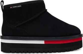 Tommy Jeans Schneeschuhe Tommy Jeans Tjw Flatform Snow Boot Suede EN0EN02841 Schwarz