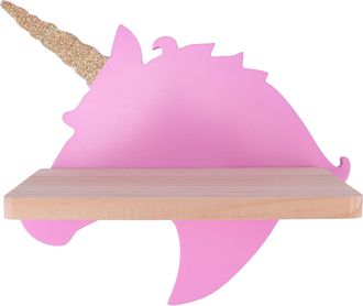 NUOBESTY Homoyoyo Wandmontiertes Holz Lagerregal Einhorn Design Platzsparendes Aufbewahrungsregal f&uuml;r Wohnzimmer Bad und Schlafzimmer Dekoratives Schweberegal 