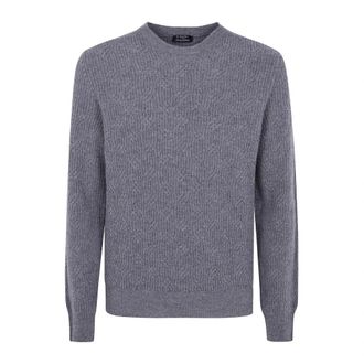 Barba Cable Knit Crewneck Sweater - - Knitwear - Herren - Grau - M