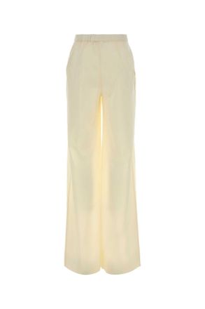 MM Studio Wide-Leg Wool Trousers - Beige